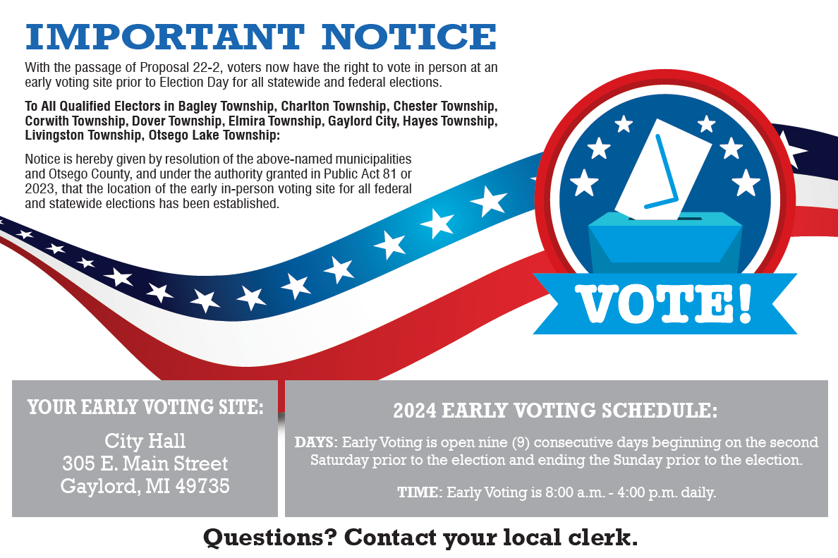 Early Voting - City of Gaylord Michigan